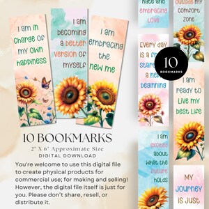 Affirmation Bookmarks, Printable DIY Gift for Book Lovers (PDF and PNG ...