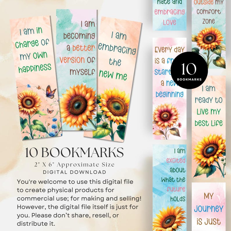 Affirmation Bookmarks: Printable DIY Gift for Book Lovers (PDF Download ...