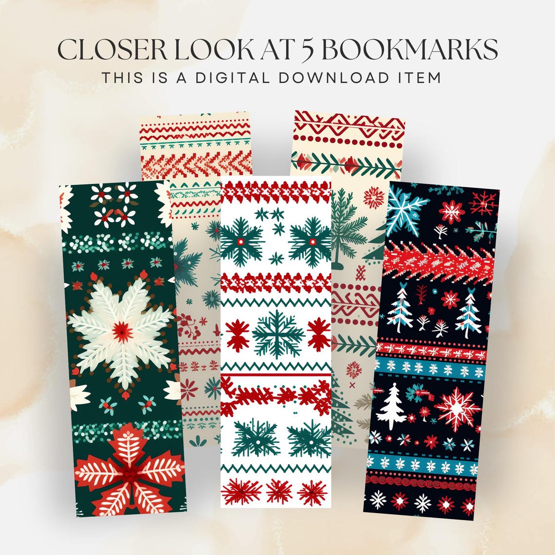 Ugly Christmas Sweater Printable Bookmarks: Book Lover Gift, DIY (PDF ...
