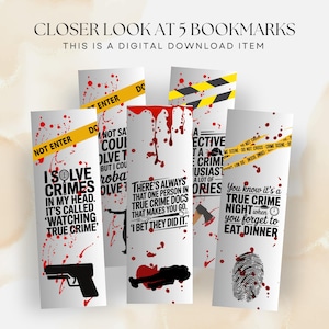 True Crime Bookmarks: Book Lover DIY Gift (digital Download, PNG and ...