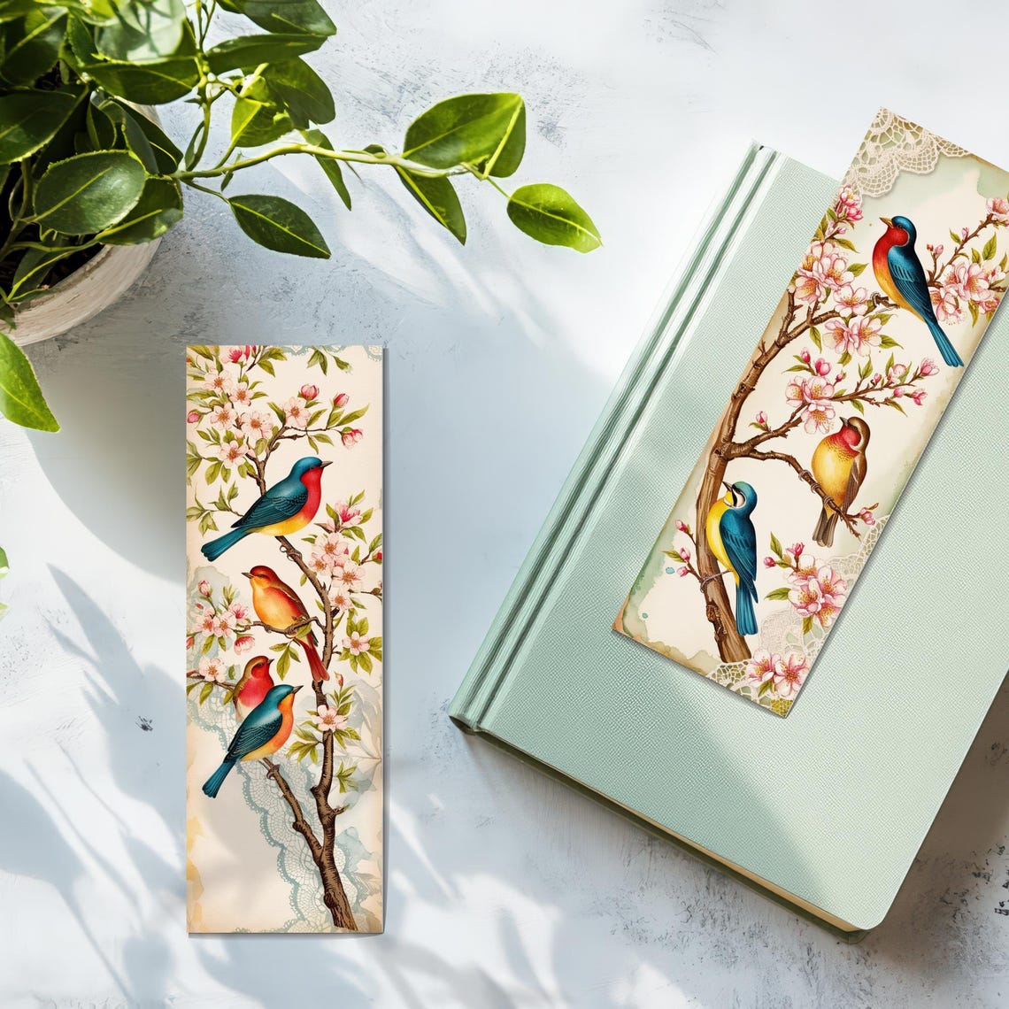 Vintage Birds Bookmarks: Printable DIY Gift, Book Lover (digital ...