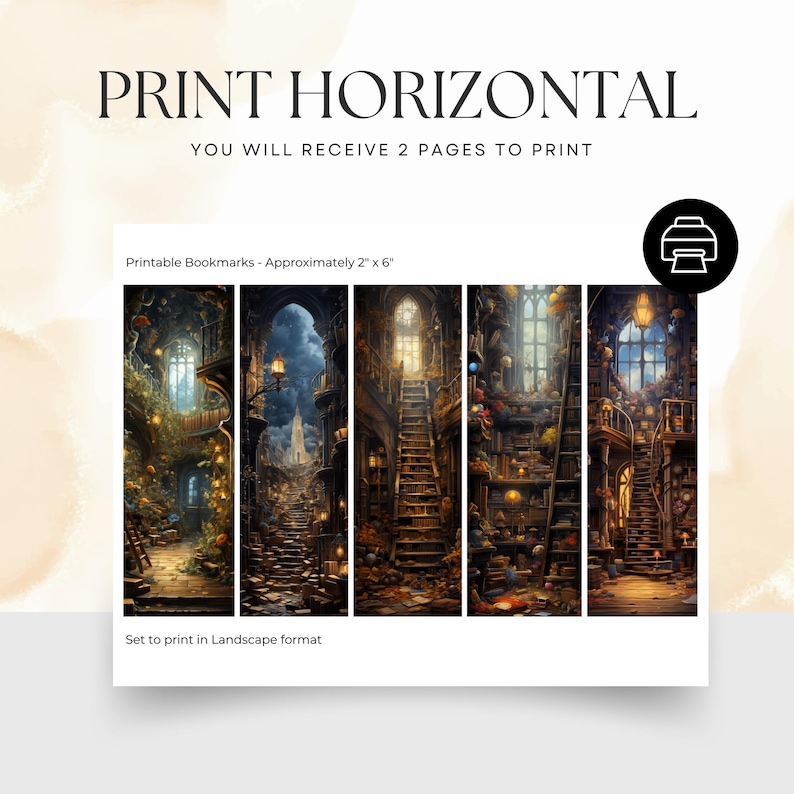 Fantasy Library Bookmarks Printable Gift Set of 10 (PDF Download) - Etsy