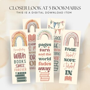 Rainbow Boho Bookmarks Printable DIY Book Lover Gift (PDF and PNG ...