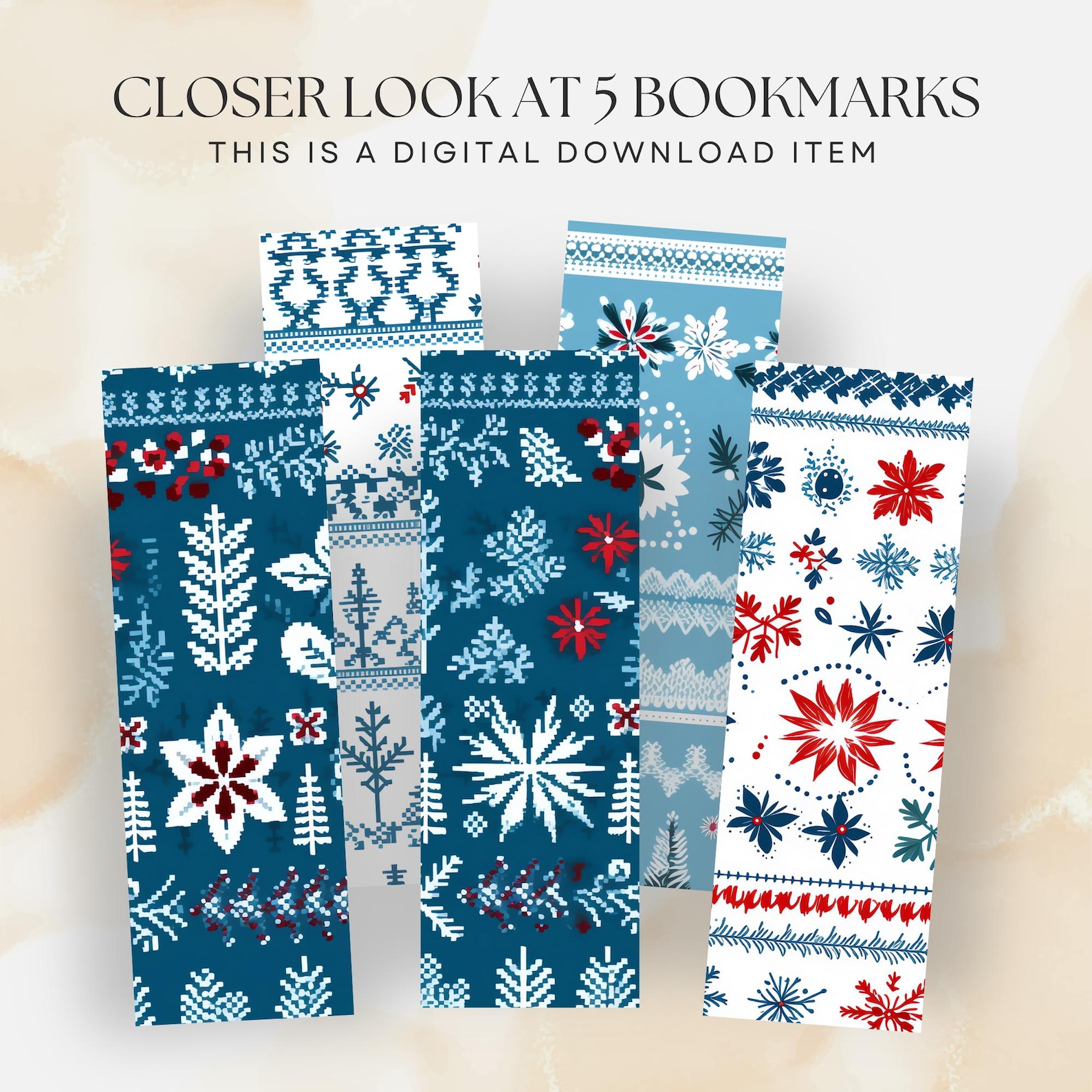 Ugly Christmas Sweater Printable Bookmarks: Book Lover Gift, DIY (PDF ...