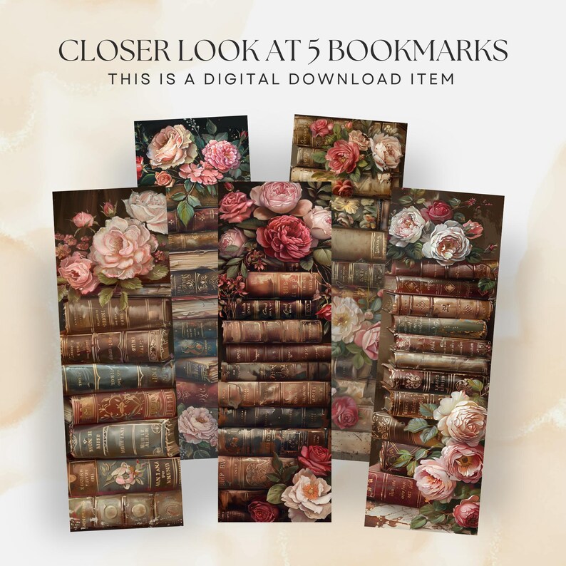 Stacked Books Bookmark Set: Printable DIY Gift (PDF and PNG Download ...