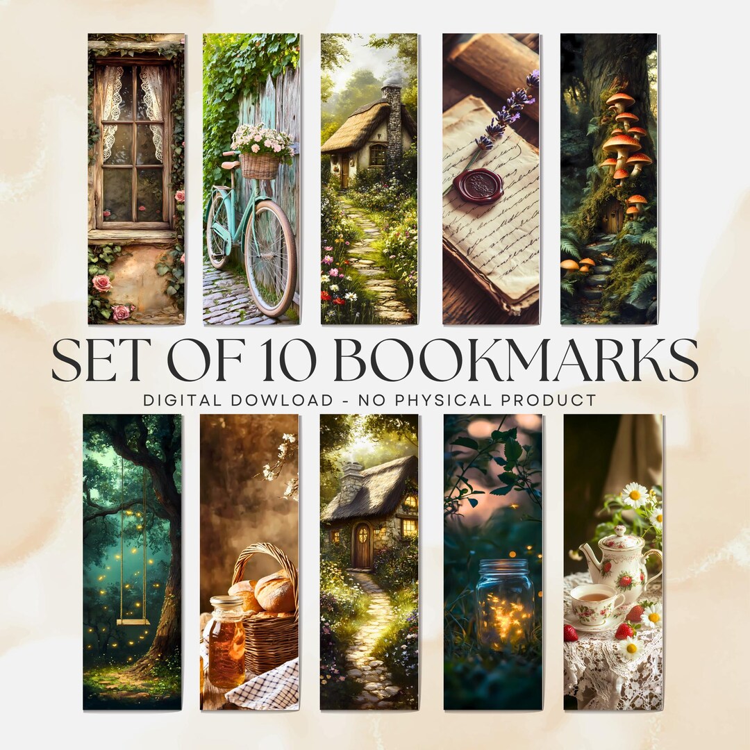 Cottagecore Bookmarks: Printable DIY Book Lover Gift (PDF and PNG ...