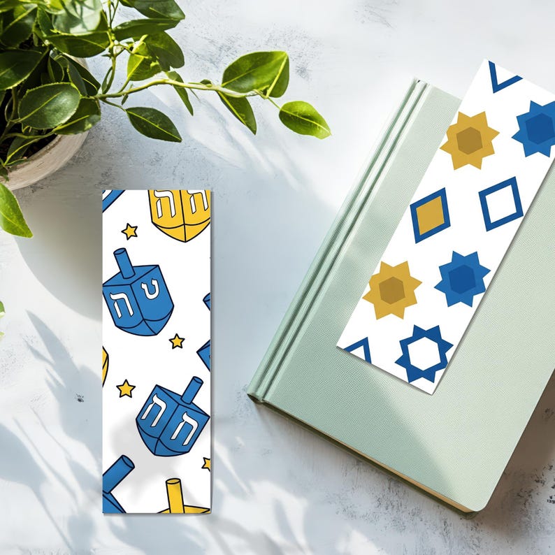 Hanukkah Festival of Lights Bookmarks: Book Lover DIY Gift (digital ...