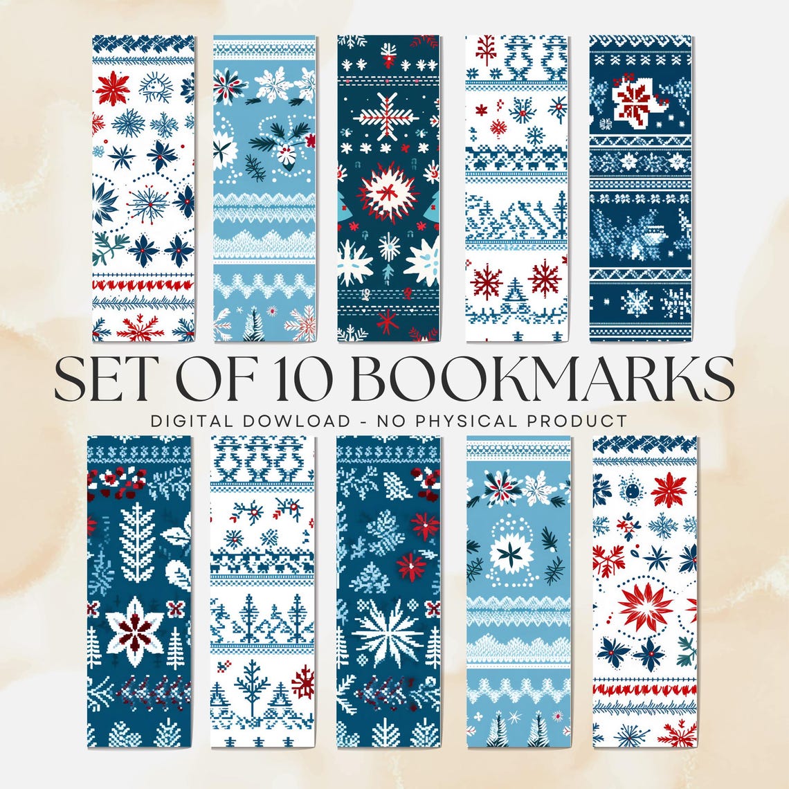 Ugly Christmas Sweater Printable Bookmarks: Book Lover Gift, DIY (PDF ...