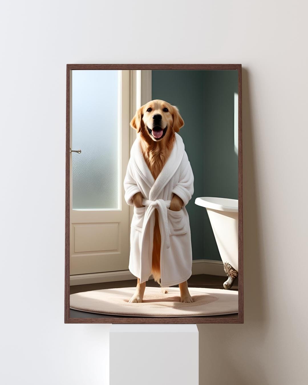 Golden Retriever Spa Day - Cute Bathroom Wall Art | Digital Print - Etsy