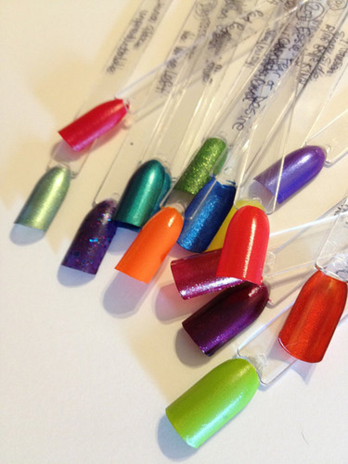 200 Clear Nail Polish Swatch Sticks (plastic Fake/false Nails for ...