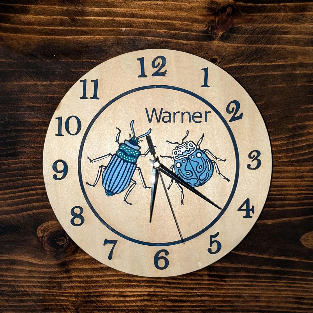 Personalized Bug Kid's Clock: Laser Cut Nursery Decor - Etsy