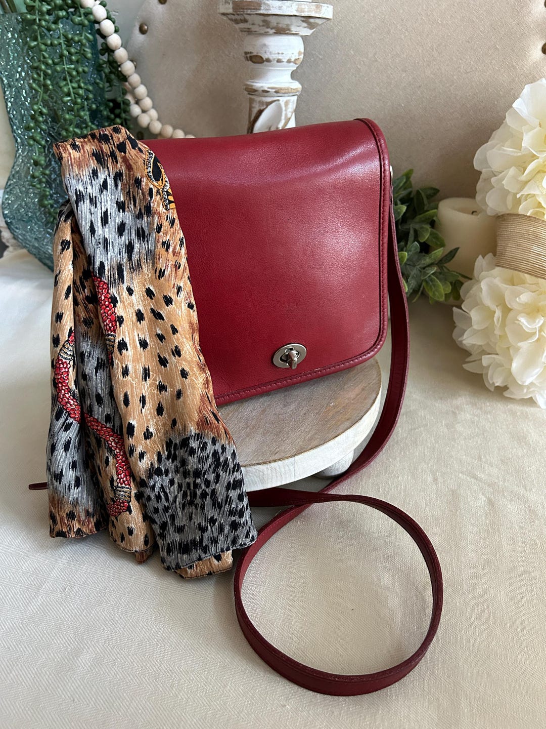 Coach Vintage Red Legacy Companion Flap Leather Crossbody Bag 9076 - Etsy