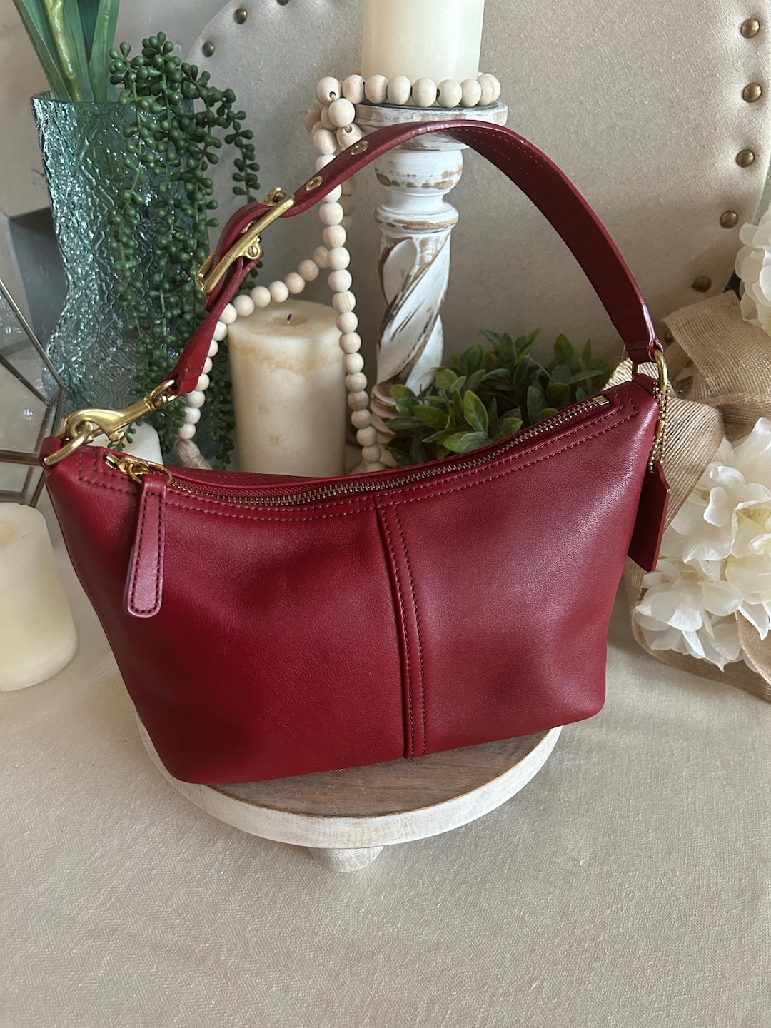 Vintage Coach Red Mini Demi Hobo Shoulder Bag 9596 - Etsy