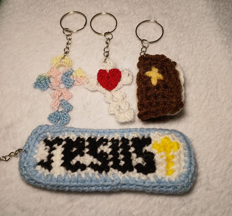 Christian Crochet Keychains - Etsy