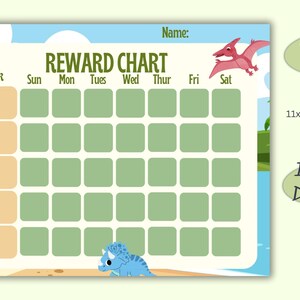 Reward Chart Dino Routine Chart Potty Training Chart Printable Kid ...