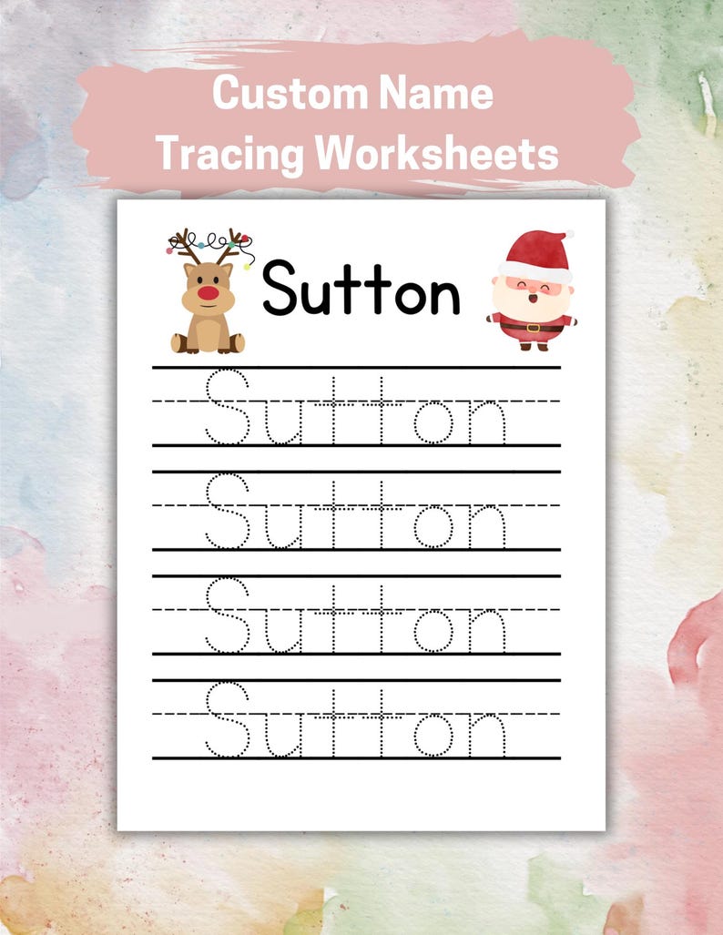 Custom Christmas Name Tracing Bundle Handwriting Practice Personalized ...