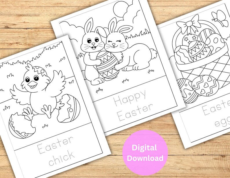 Easter Coloring Pages for Kids | Printable PDF | Bunny, Eggs, Spring ...
