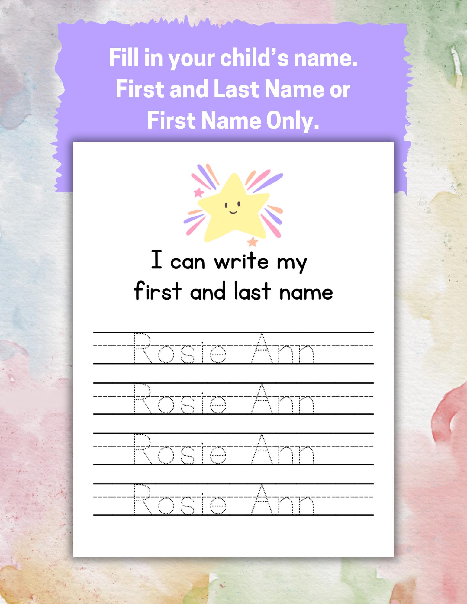 Custom Unicorn Name Tracing Bundle Handwriting Practice Personalized ...