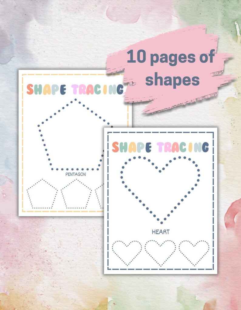Tracing Worksheet, Printable Shapes, Homeschool Printables ...