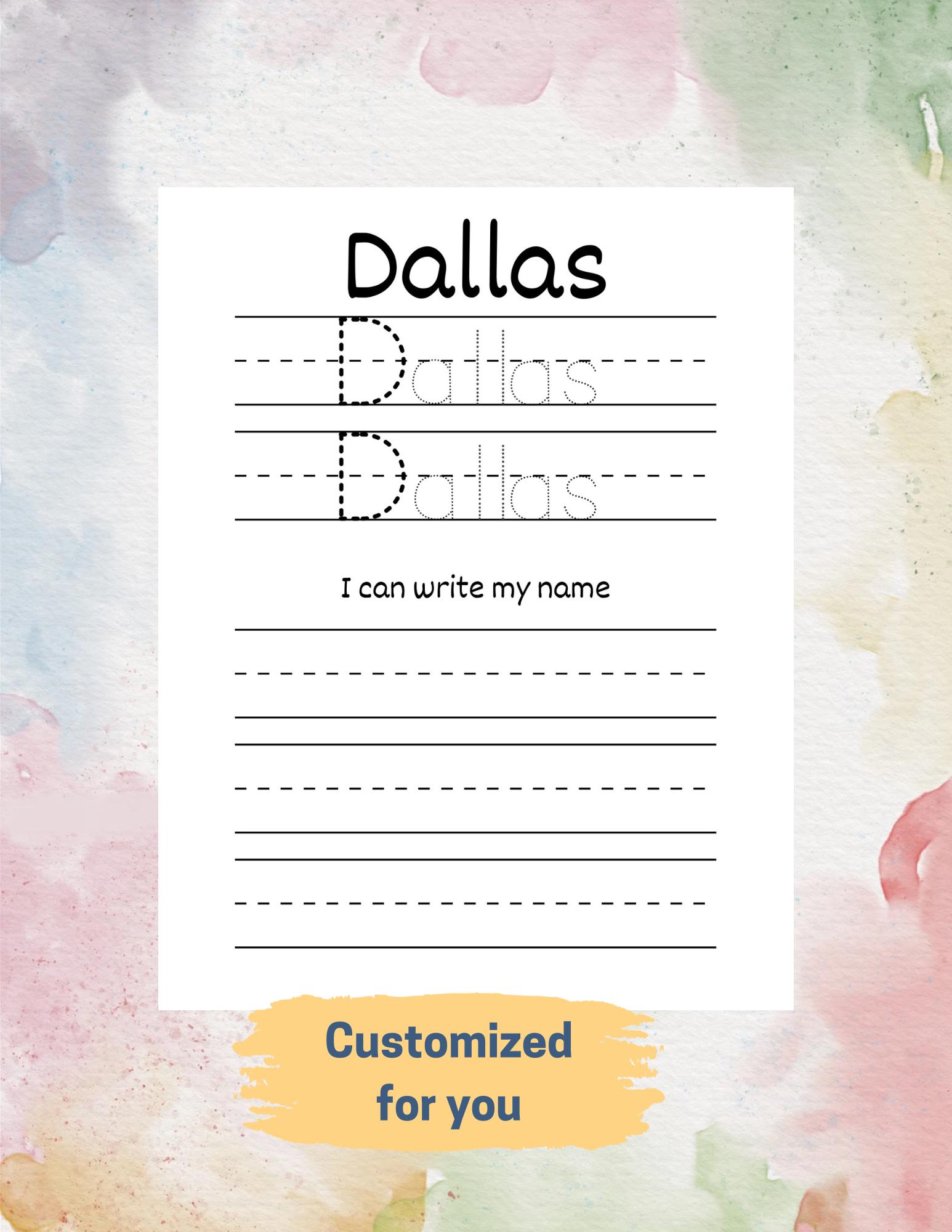 Custom Name Tracing Worksheet Handwriting Practice Personalized Name ...