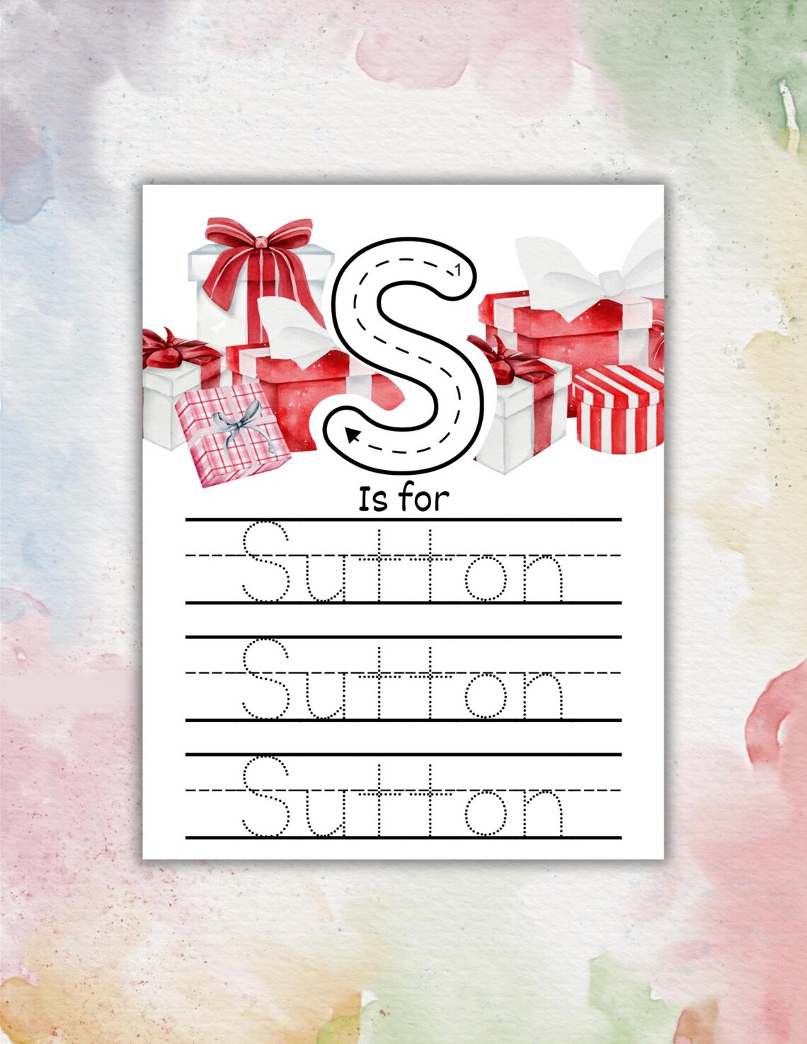 Custom Christmas Name Tracing Bundle Handwriting Practice Personalized ...