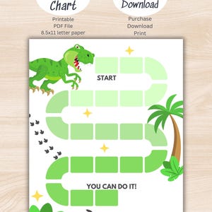 Dinosaur Reward Chart Routine Chart Potty Training Chart Printable Kid ...
