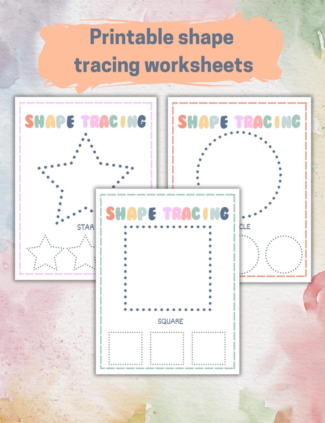 Tracing Worksheet, Printable Shapes, Homeschool Printables ...