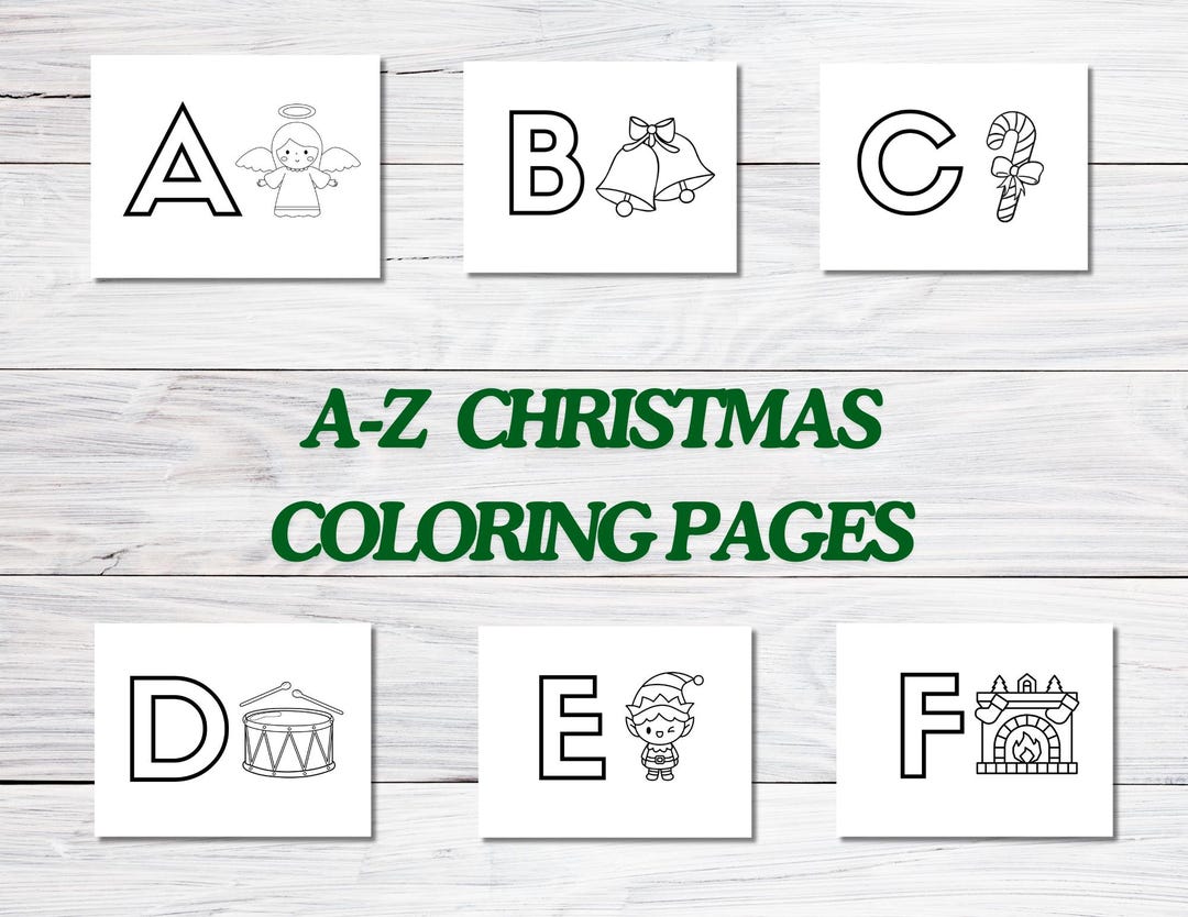 Christmas Alphabet Coloring Pages, Learning Letters, Printable Pages ...
