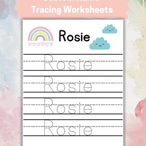 Custom Unicorn Name Tracing Bundle Handwriting Practice Personalized ...