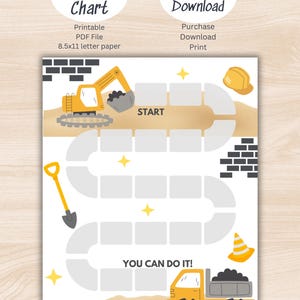 Construction Reward Chart Routine Chart Potty Training Chart Printable ...