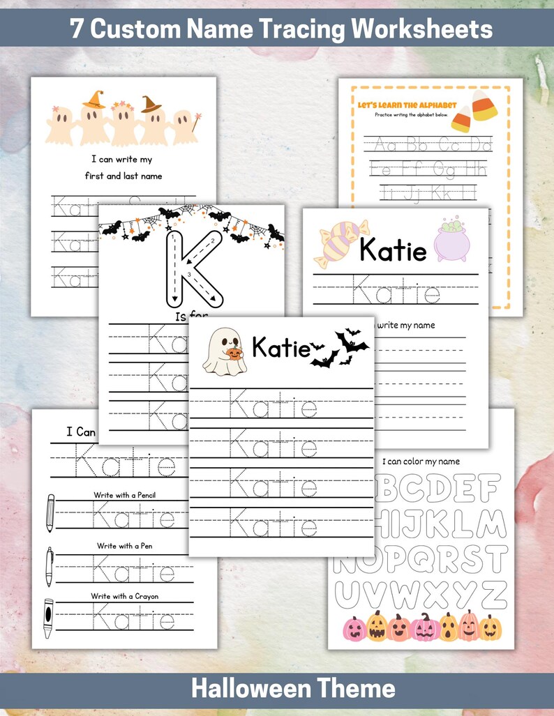 Custom Fall Name Tracing Bundle Handwriting Practice Personalized Name ...