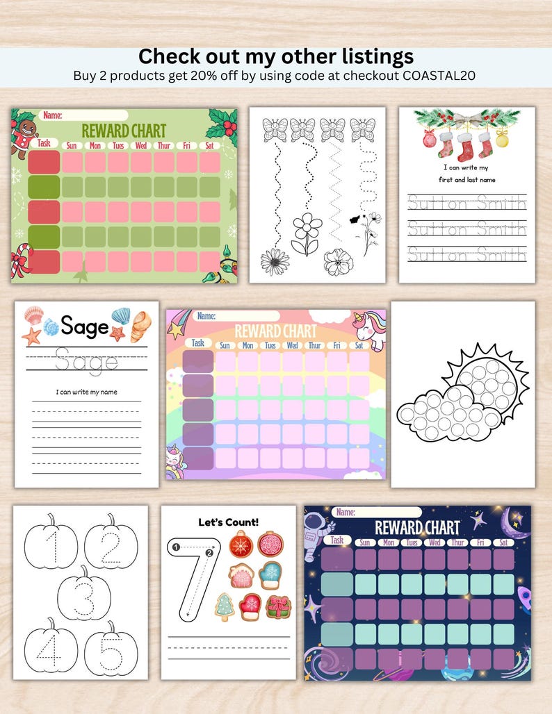 Flamingo Reward Chart for Kids | Printable Behavior Chart | Toddler ...