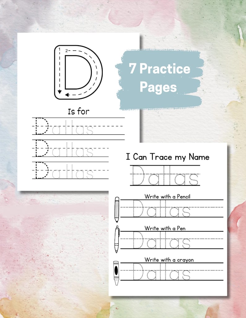 Custom Name Tracing Worksheet Handwriting Practice Personalized Name ...