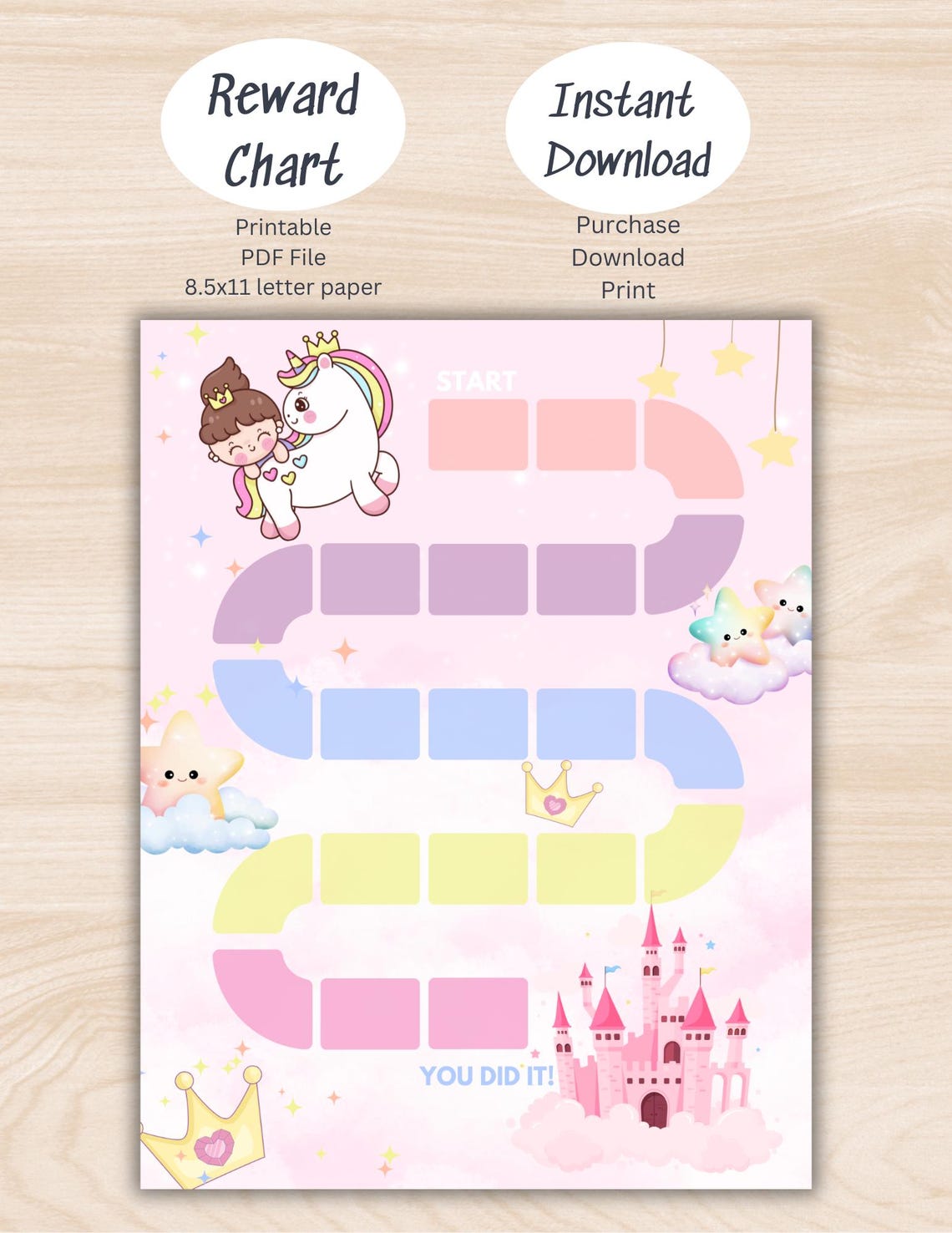 Unicorn Reward Chart Routine Chart Potty Training Chart Printable Kid ...