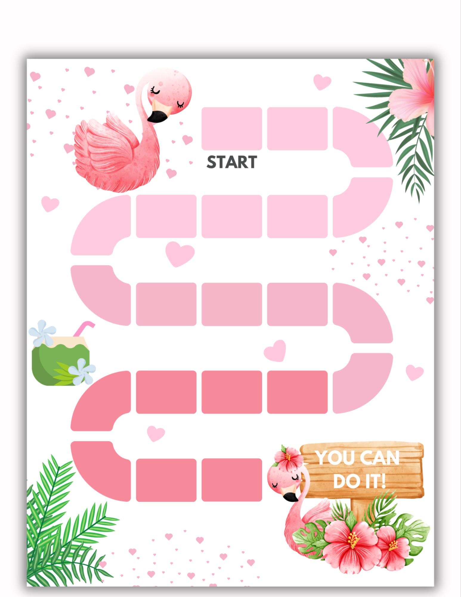 Flamingo Reward Chart Routine Chart Potty Training Chart Printable Kid ...