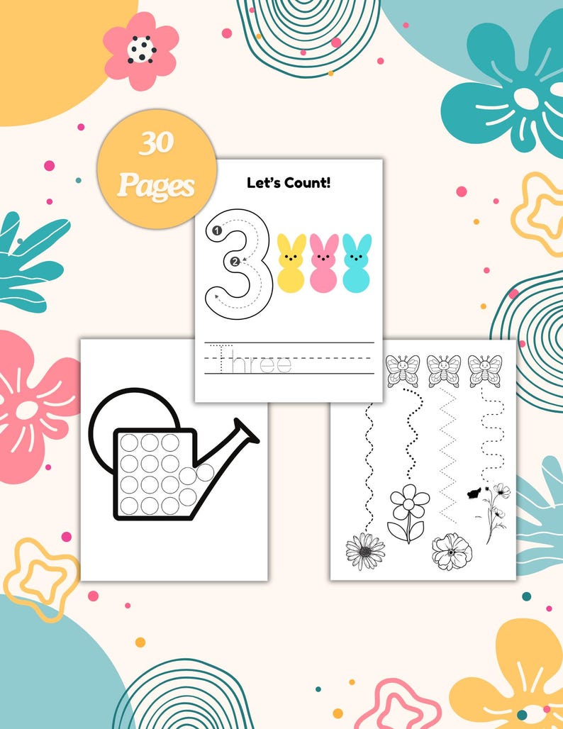 Spring Toddler Activity Bundle | Printable Preschool Worksheets | Busy ...