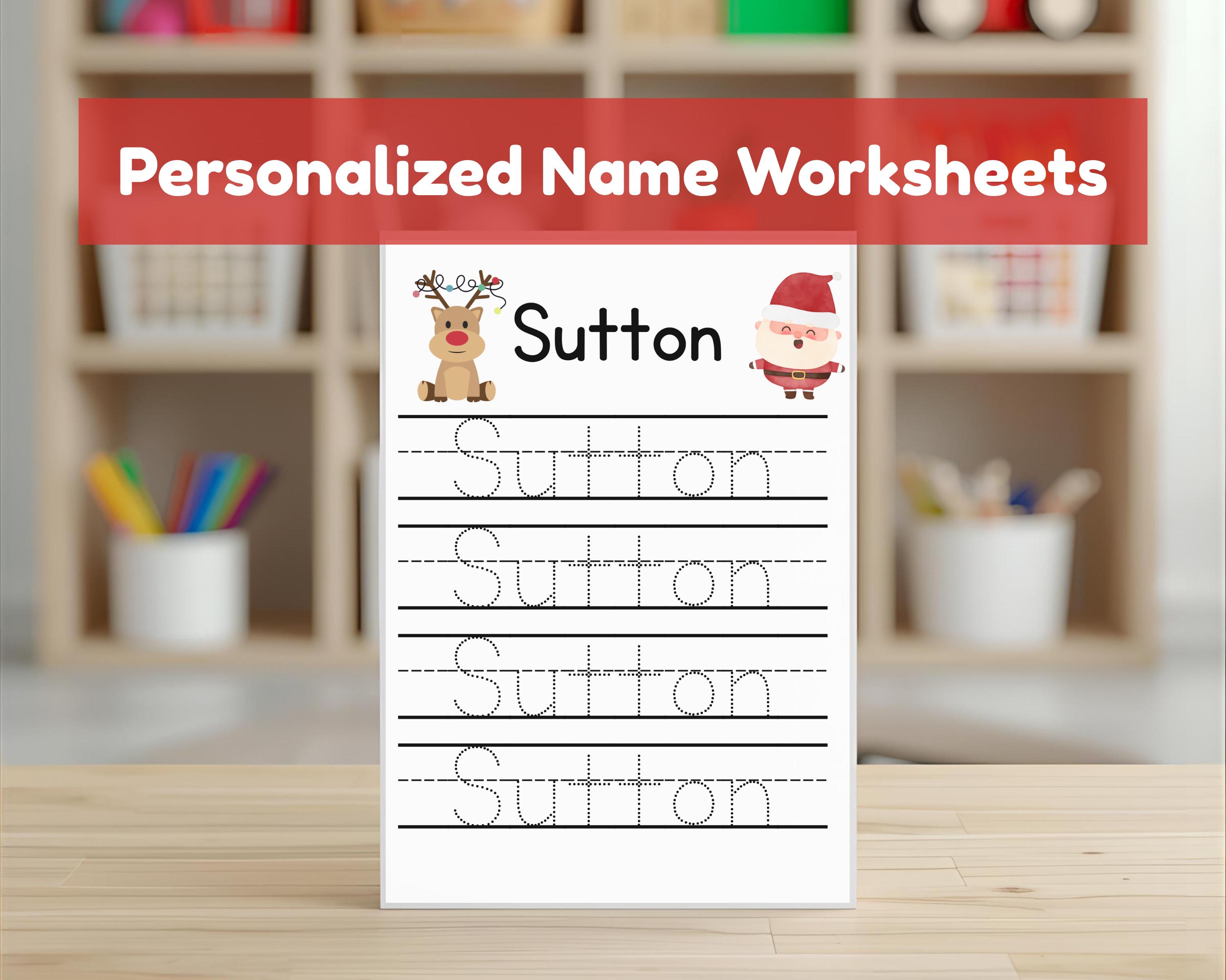 Custom Christmas Name Tracing Bundle Handwriting Practice Personalized ...