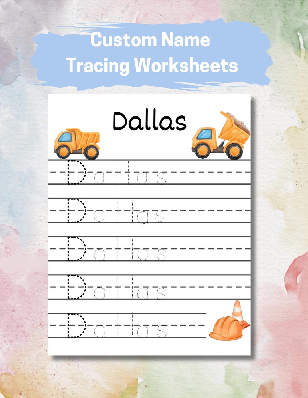 Custom Name Tracing Worksheet Handwriting Practice Personalized Name ...