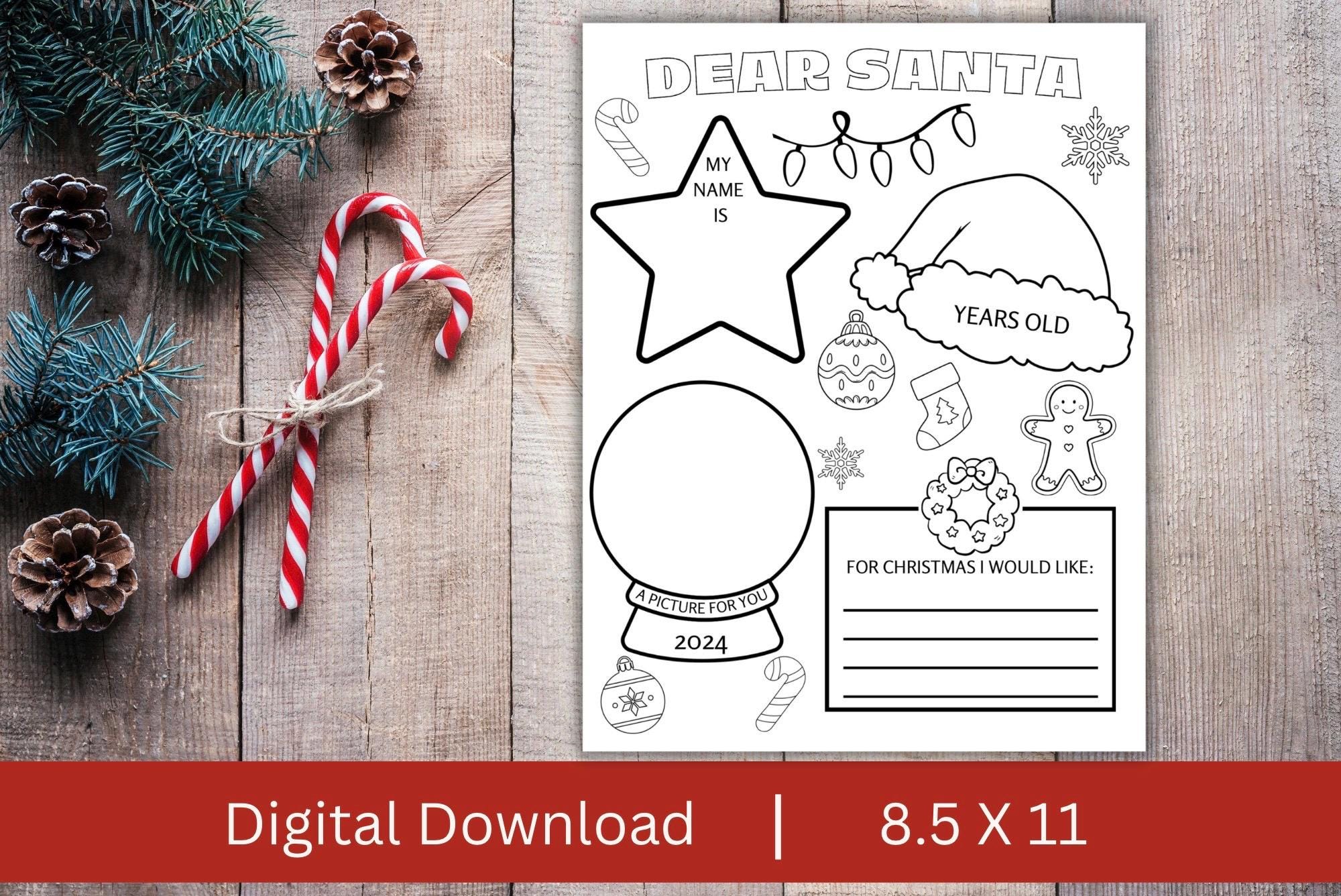 Letter to Santa Free Coloring Pages Printable Santa Letter Wish List ...