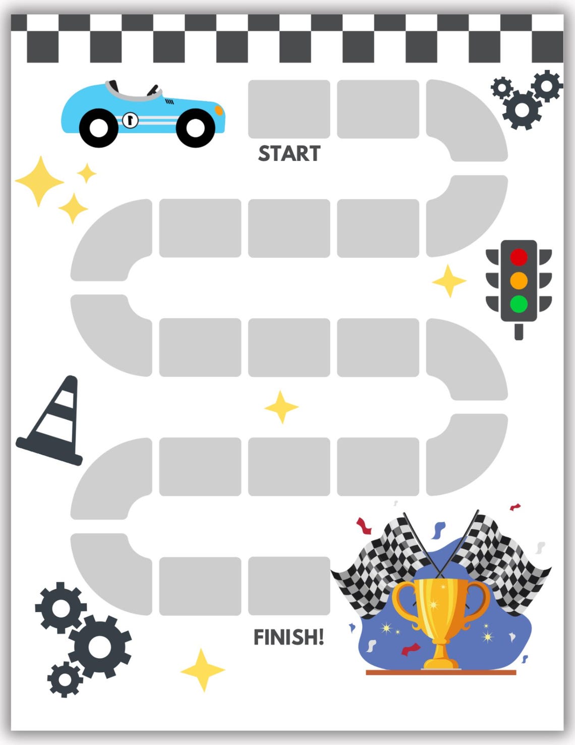 Race Car Reward Chart Routine Chart Potty Training Chart Printable Kid ...