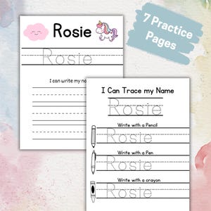 Custom Unicorn Name Tracing Bundle Handwriting Practice Personalized ...