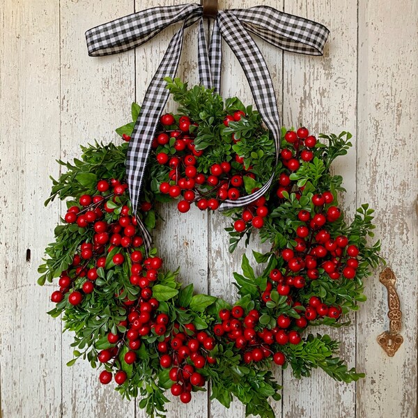 Red Berry Wreath - Etsy