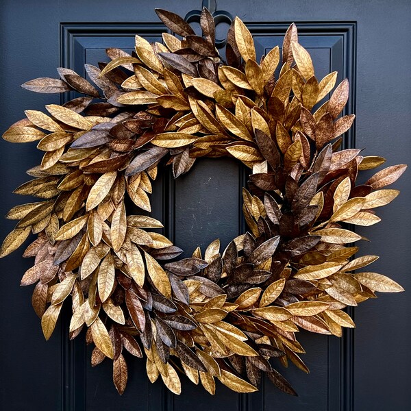 Gold Holiday Wreath - Etsy