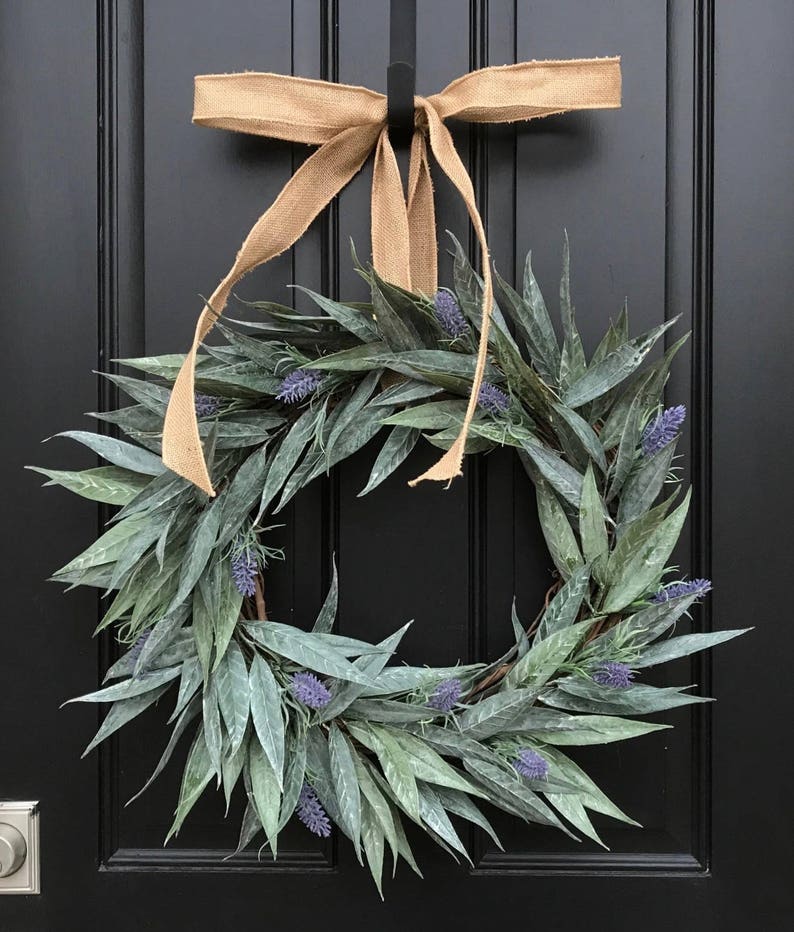 Modern Bay Leaf Wreath LAVENDER WREATHS Wreath Wreath With | Etsy
