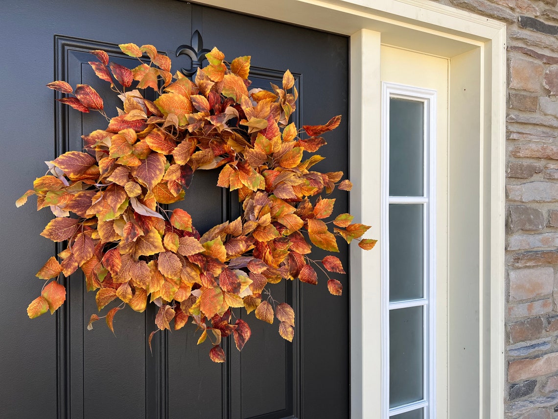 Fall Foliage Wreath for Front Door - Etsy