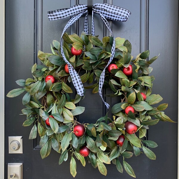 Red Apple Wreath - Etsy