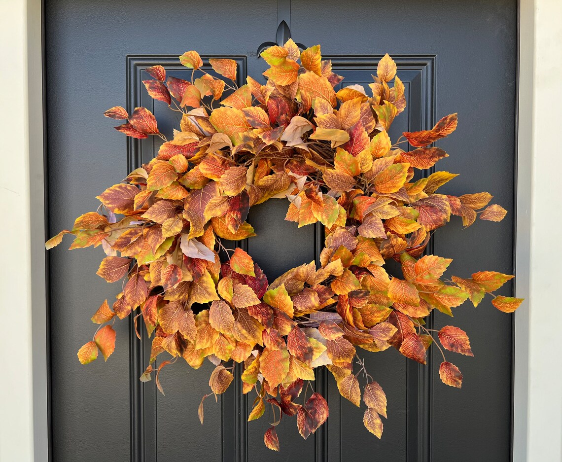 Fall Foliage Wreath for Front Door - Etsy