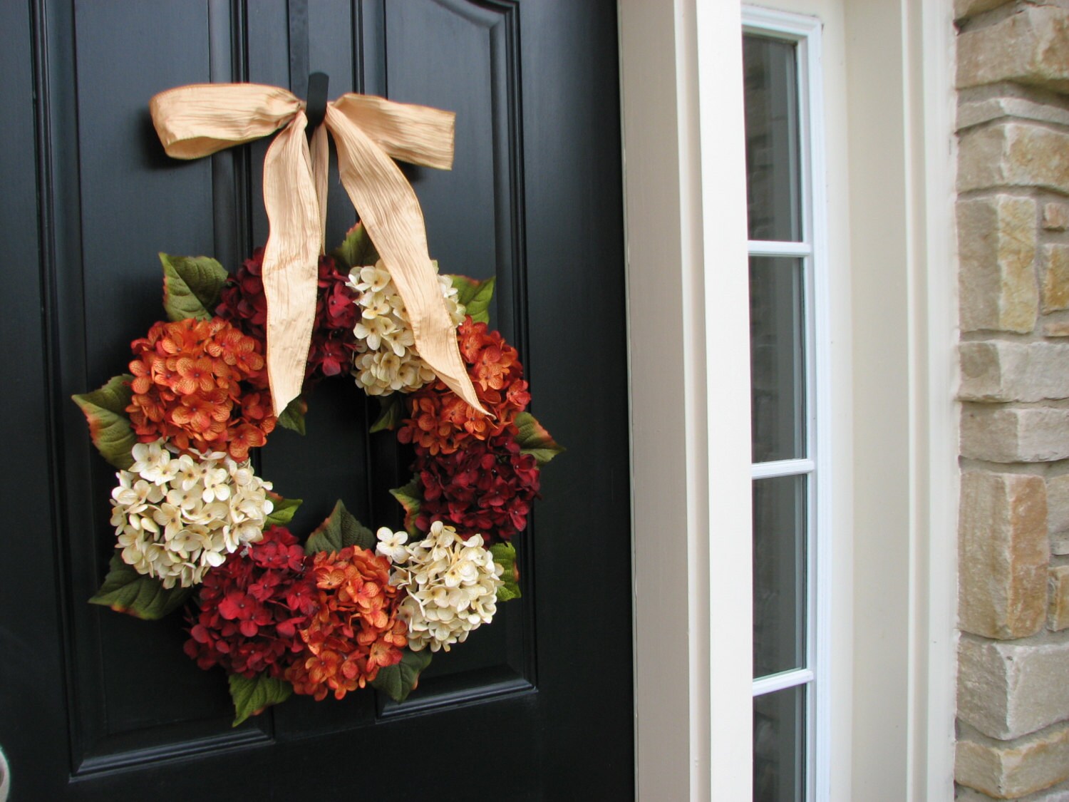 Fall Hydrangea Wreath Etsy Autumn Wreaths for Front Door - Etsy