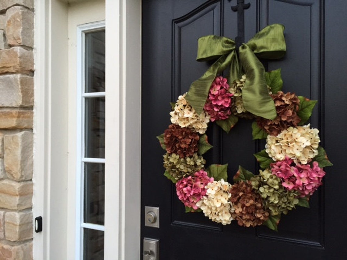 Spring Hydrangea Wreath for Front Door Summer Hydrangea | Etsy
