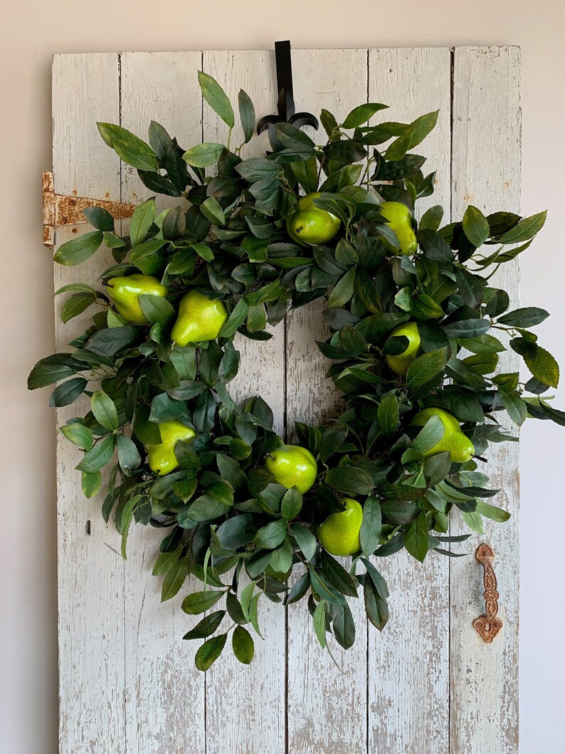 Summer Pear Wreath Front Door Farmhouse Wreaths - Etsy